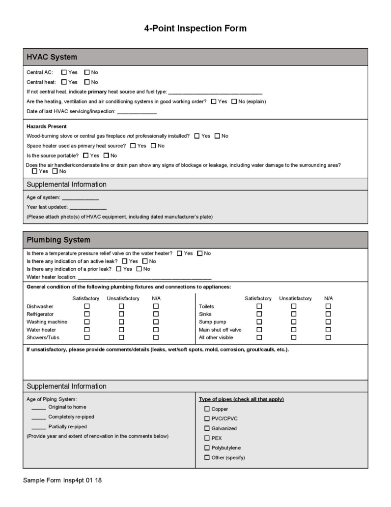 4 Point Home Inspection Form - LAB Home Inspections LLC